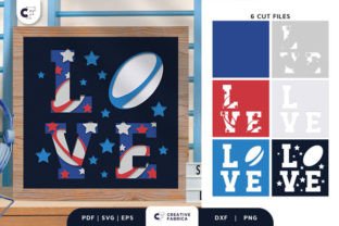 Rugby LOVE 3D Shadow Box SVG · Creative Fabrica