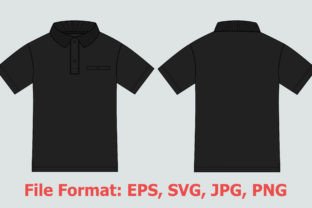 Black Color Polo Shirt Template SVG. Graphic by ClothingArtStudio ...