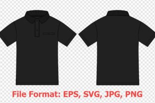 Black Color Polo Shirt Template SVG. Graphic by ClothingArtStudio ...