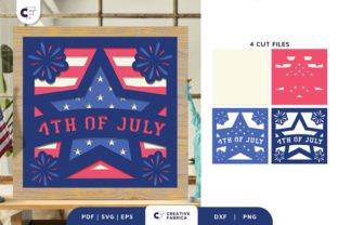 Independence Day Firework 3D Papercut · Creative Fabrica