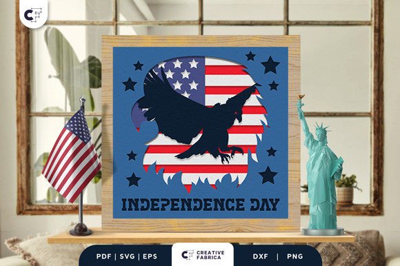 Independence Day 3D SVG Cut Files for Paper Crafts - Creative Fabrica