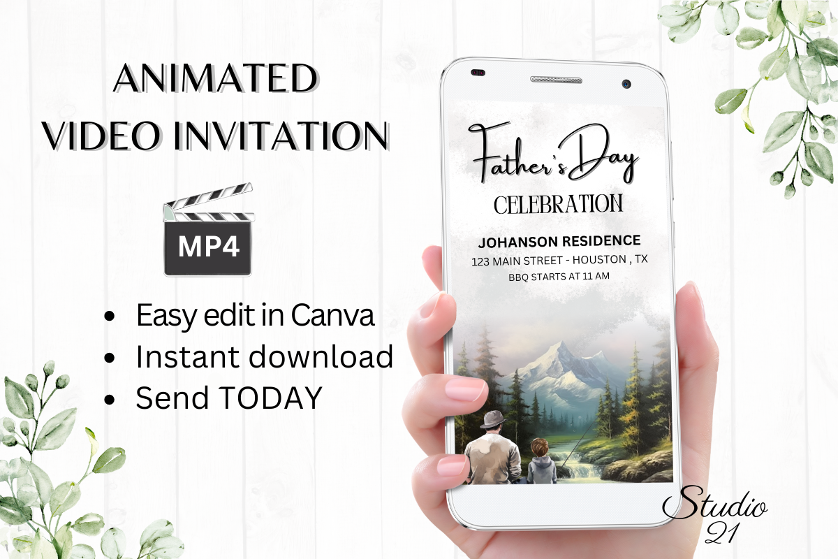 Animated Fathers Day Invitation Graphic by Studio21 · Creative Fabrica