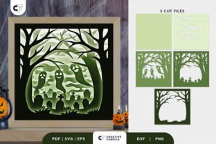 Scary Forest 3D Light Box Papercut SVG · Creative Fabrica