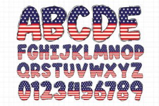 4th of July, USA Flag Alphabet Graphic by KumaBearStudio · Creative Fabrica