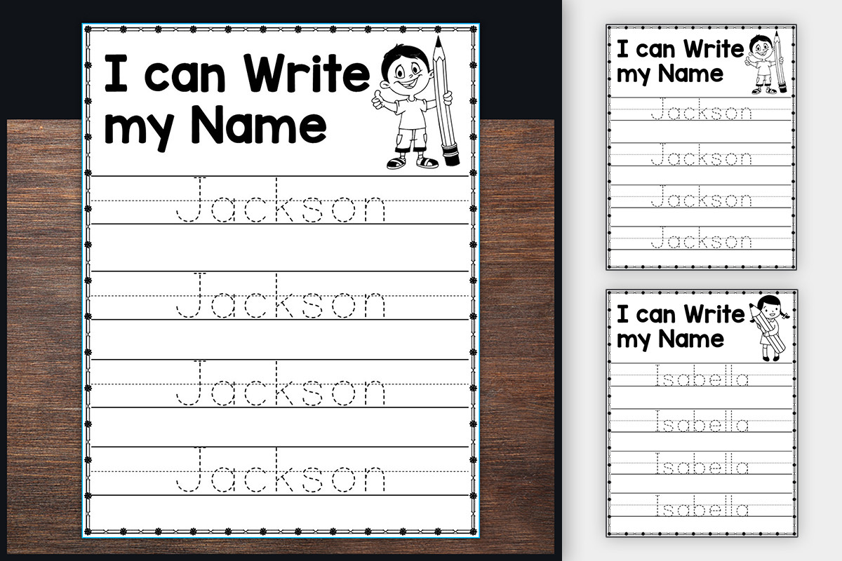 Editable Name Writing Practice Sheet Graphic by TheStudyKits · Creative ...