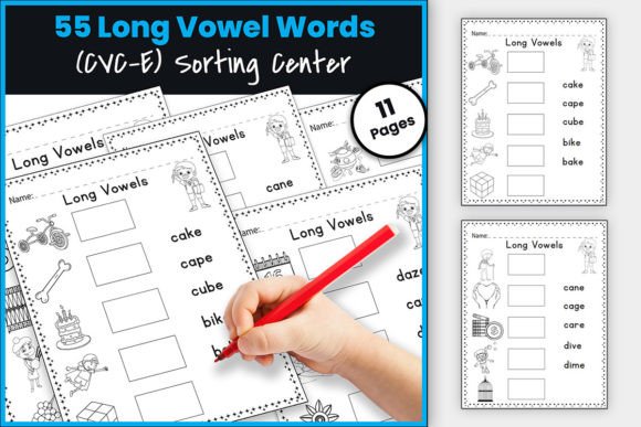 Long Vowel Sort: Phonics Practice Kit Graphic by TheStudyKits ...