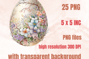 25 PNG Watercolor Easter Egg Clipart Set Graphic by ...