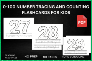 101 Number Tracing Flashcards for Kids Graphic by Literacy Archives ...