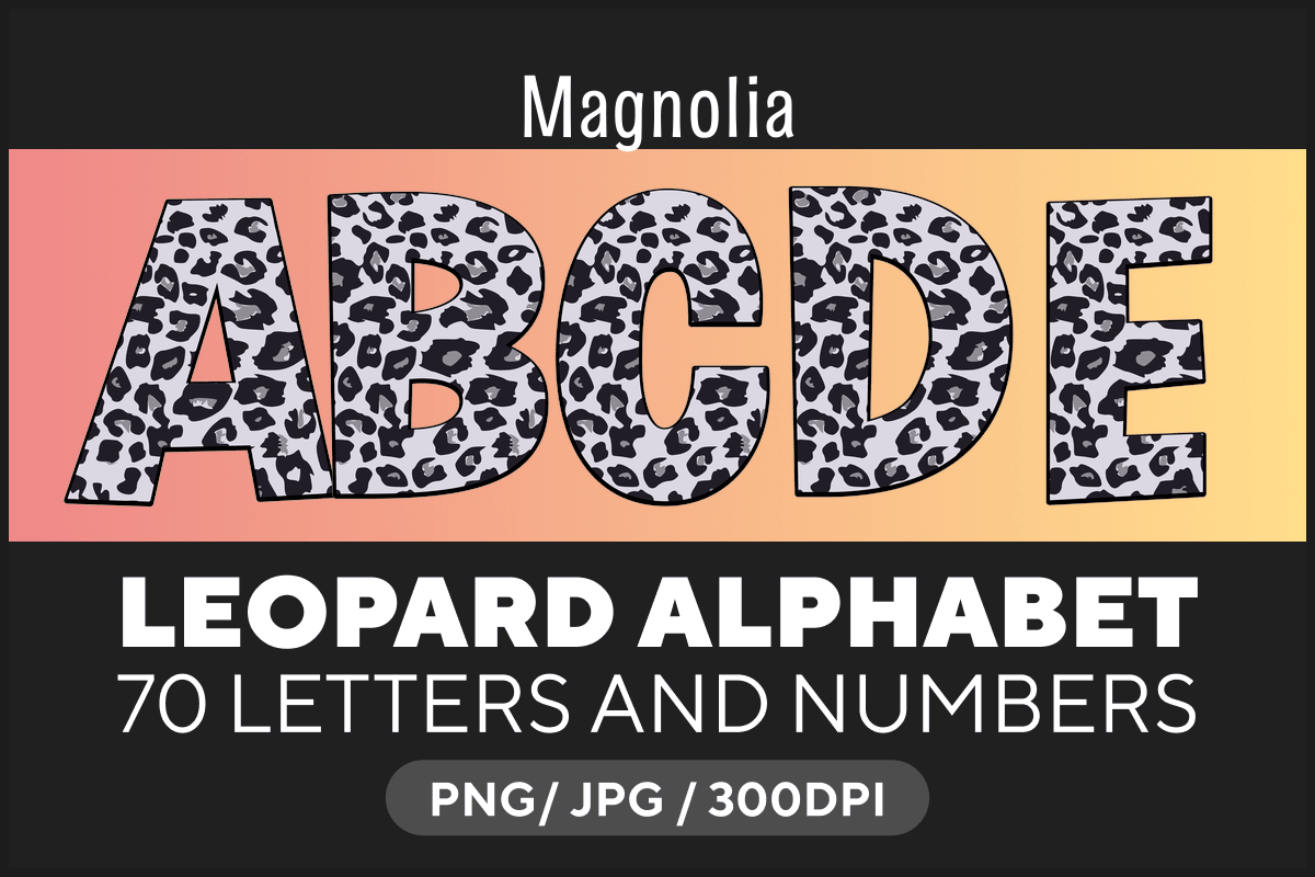Magnolia Leopard Alphabet Graphic by fromporto · Creative Fabrica