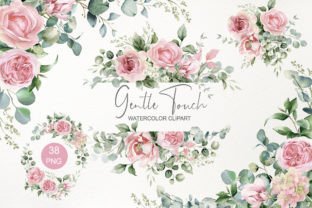 Pink Floral Clipart. Watercolor Flowers Graphic by WatercolorGardens ...