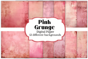 Grunge Pink Backgrounds Digital Papers Graphic by Laura Beth Love ...