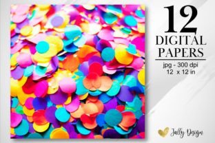 Bright Colorful Confetti Digital Paper Graphic by jallydesign ...