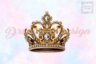 Diamond Golden Queen Crown Clipart Graphic by Drumpee Design · Creative ...