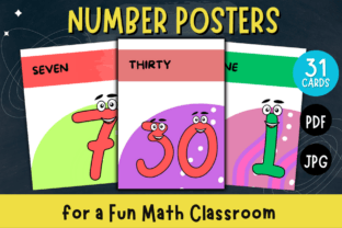 Number Posters for a Fun Math Classroom Graphic by Ovi's Publishing ...