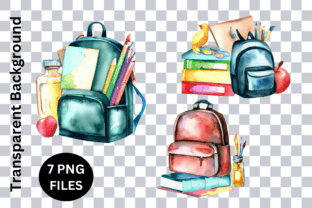 Watercolor Back to School Clipart Set Graphic by Design Store ...