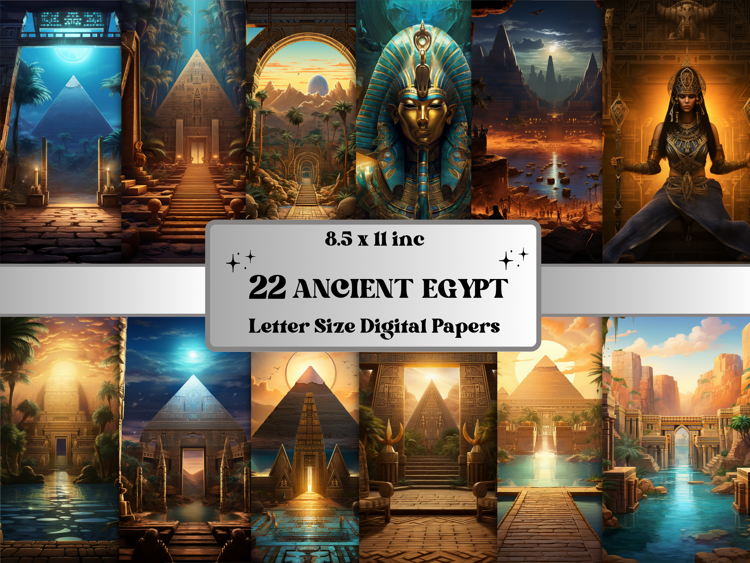 Ancient Egypt Background Digital Paper Graphic by giraffecreativestudio ...