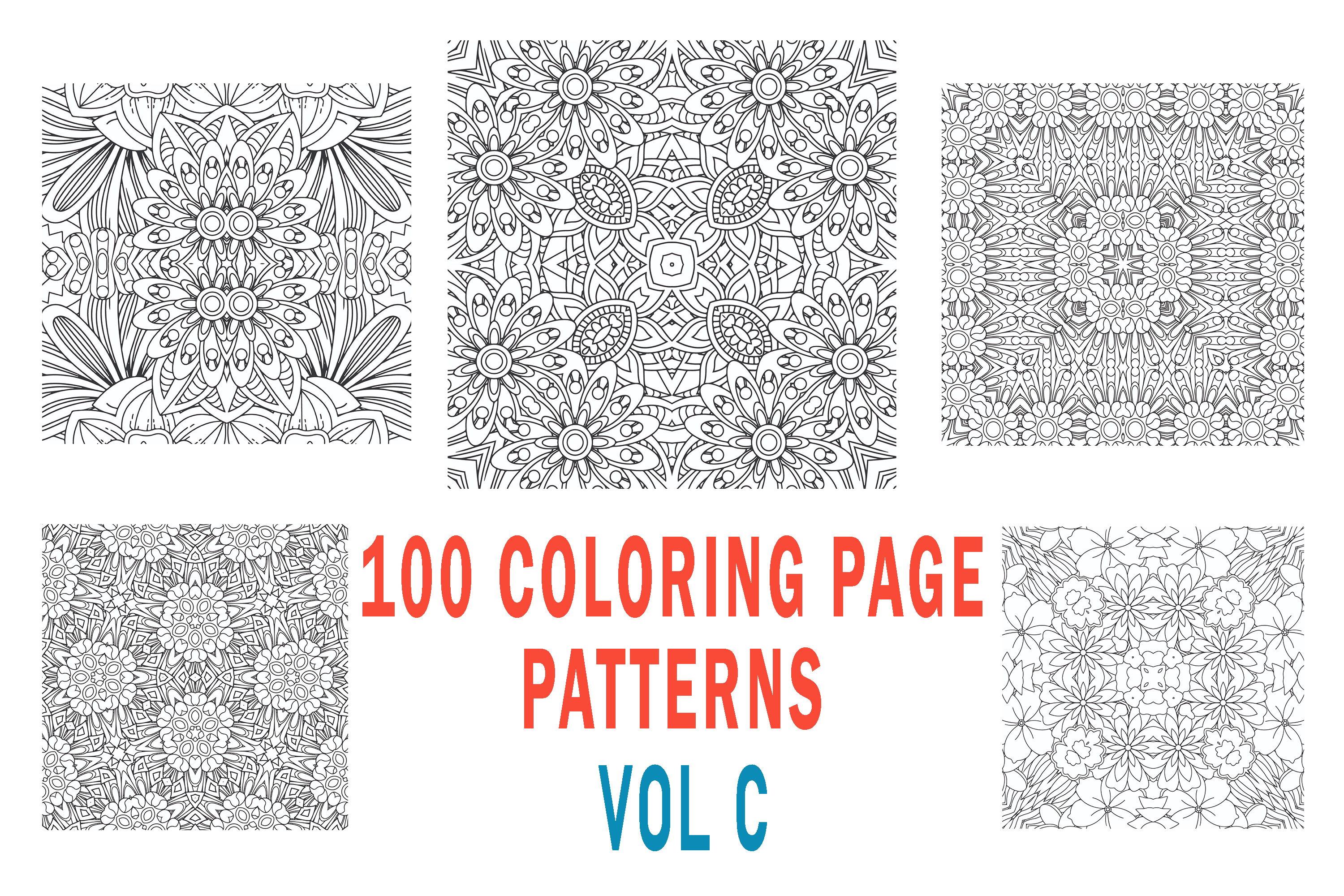 100 Coloring Page Patterns Vol C Graphic by mounbox · Creative Fabrica