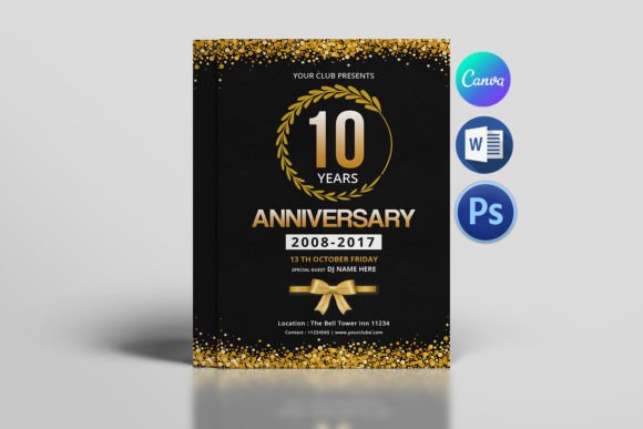 Anniversary Invitation Flyer Template Graphic by sistecbd · Creative ...