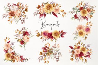 Autumn Flowers Watercolor Clipart PNG Graphic by WatercolorGardens ...