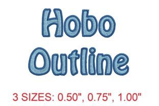 Hobo Outline Embroidery Font · Creative Fabrica