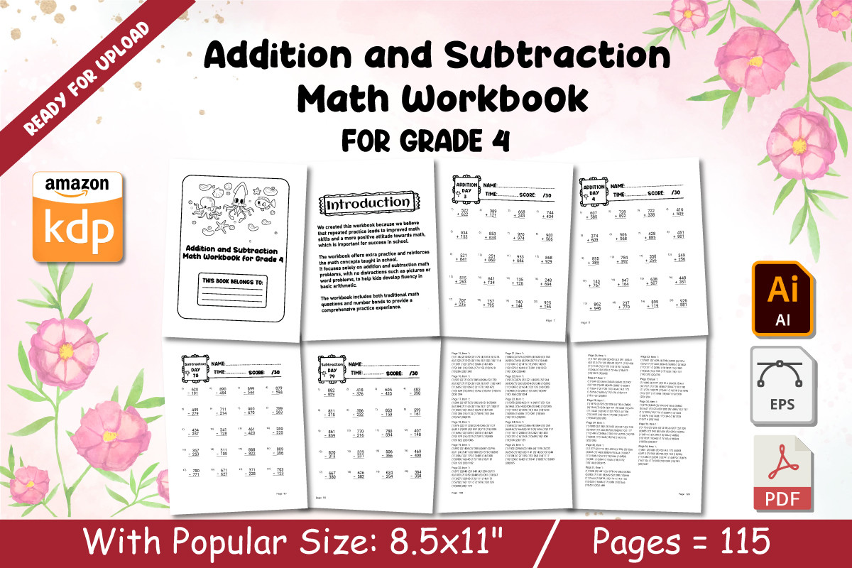 Addition & Subtraction Math for Grade 4 Graphic by little learners loom ...