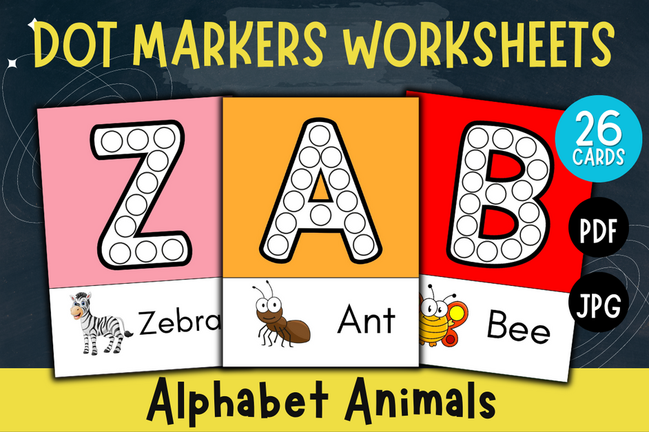 Alphabet Animals Dot Markers Worksheets Graphic by Ovi's Publishing ...