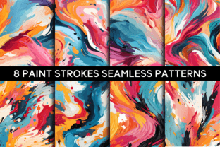 8 Paint Stroke Texture Seamless Patterns Graphic by Nic Means Business ...