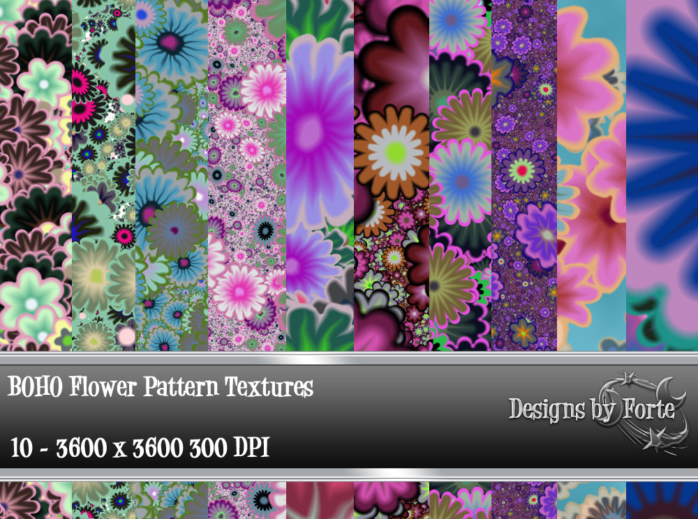 Bohemian Flower Pattern Textures Graphic by Heidi Vargas-Smith ...