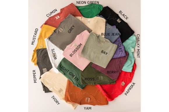 Color Chart Comfort Colors 1717 Graphic by InfiniTim · Creative Fabrica