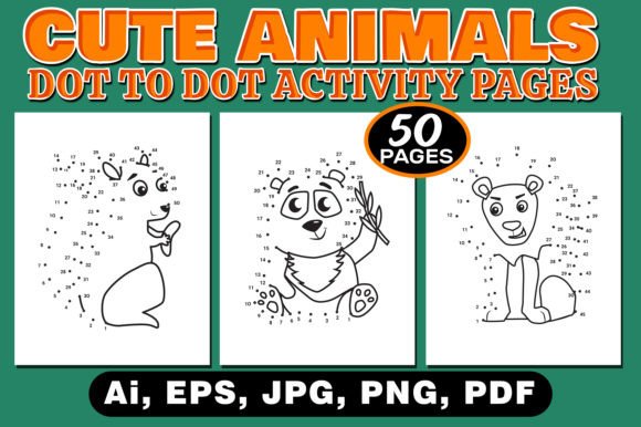 50 Cute Animals Dot to Dot Page for Kids Graphic by KIDS ZONE ...