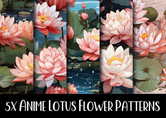 Anime Flower Patterns Mega Bundle Bundle · Creative Fabrica