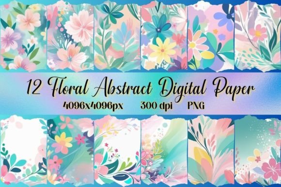 Floral Abstract Digital Papers Vol 1 Graphic by LumiDigiPrints ...