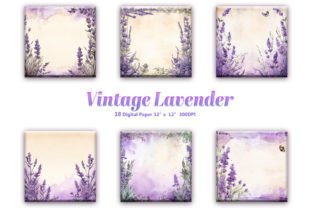 Vintage Lavender Digital Paper Pack Graphic by DifferPP · Creative Fabrica