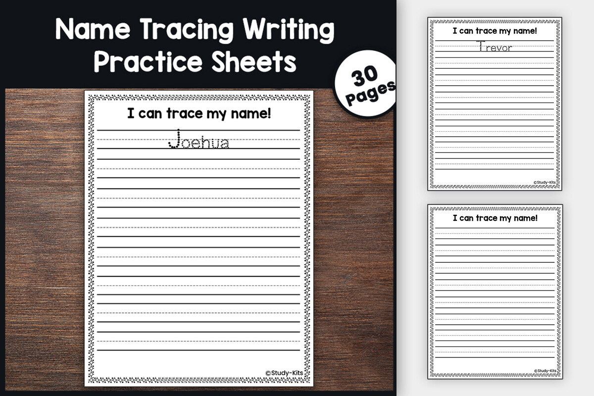Print & Practice Name Tracing Worksheets Graphic by TheStudyKits ...