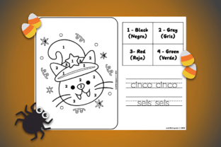 Color by Number Halloween (Spanish) Graphic by Math4Bilinguals ...