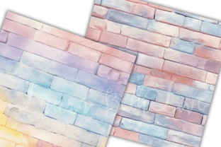 8 Pastel Brick Wall Seamless Backgrounds Graphic by Laura Beth Love ...