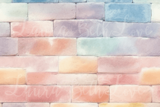 8 Pastel Brick Wall Seamless Backgrounds Graphic by Laura Beth Love ...