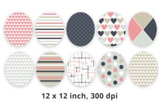 Pink and Navy Digital Scrapbook Paper Graphic by Lemon Paper Lab ...