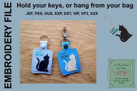 Cat Mom Key Fob · Creative Fabrica