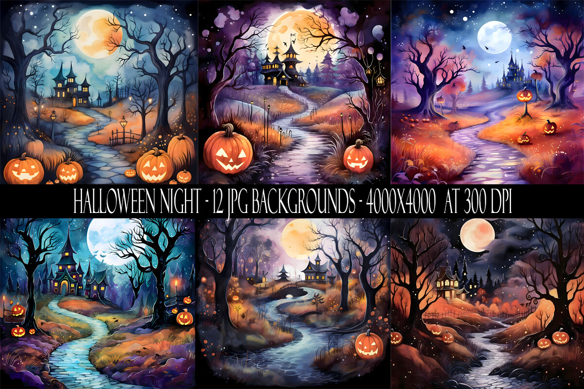 Halloween Night Backgrounds Graphic by Digital Paper Packs · Creative ...