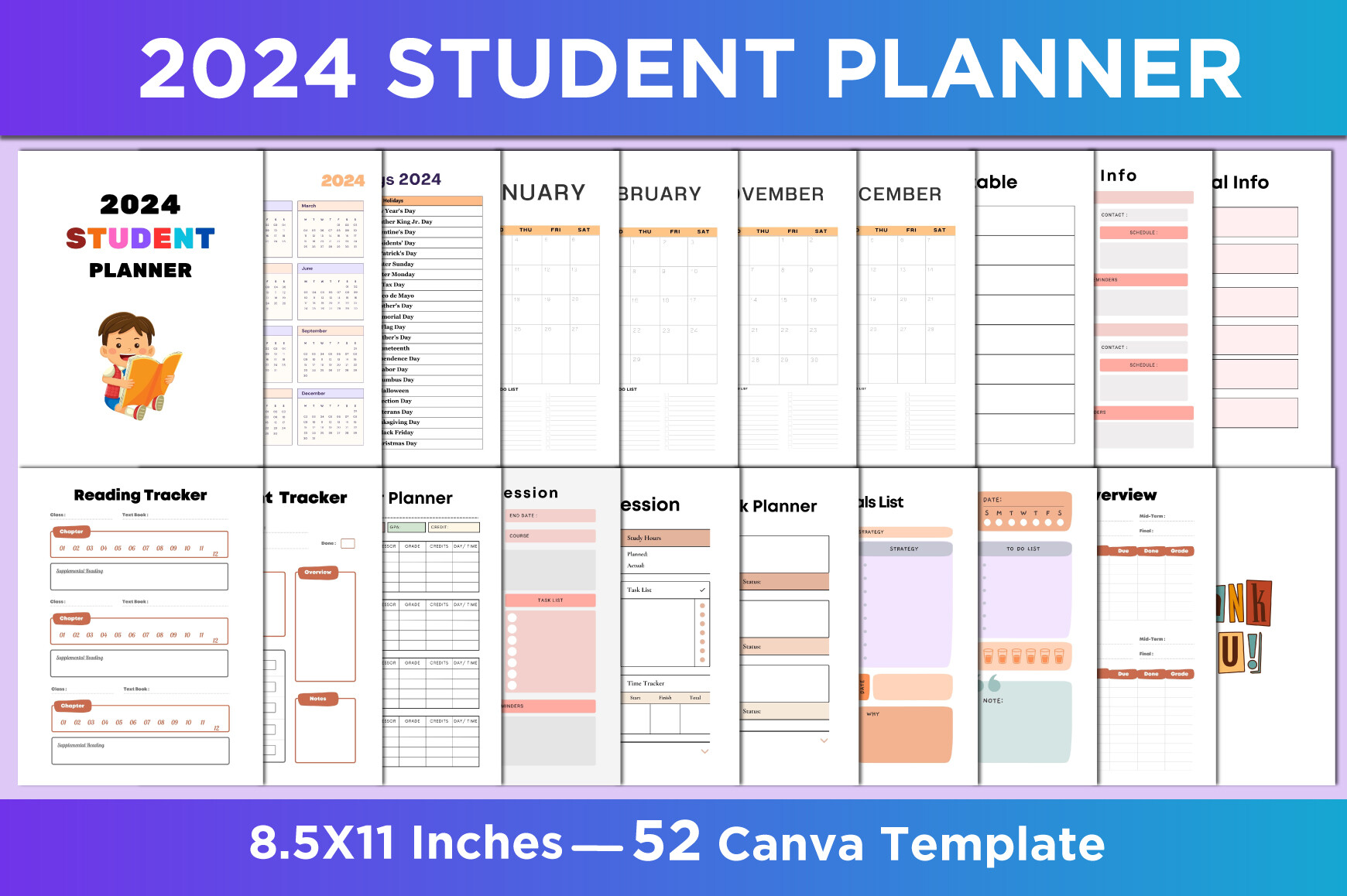 2024 Student Planner Canva Interior Graphic by SM INTERIOR · Creative ...