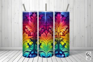 Rainbow Damask Pattern Digital Papers Graphic by Creative Store ...