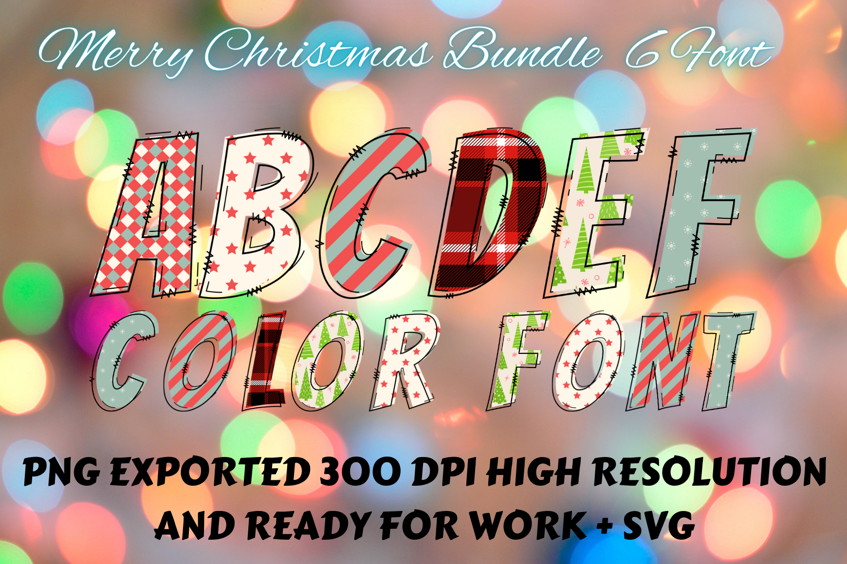 Christmas Alphabet Bundle 6 Designs Graphic by hatimestea · Creative ...