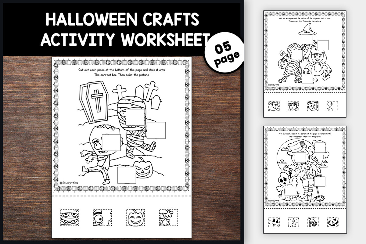 Halloween Crafts and Puzzles for Kids Graphic by TheStudyKits ...