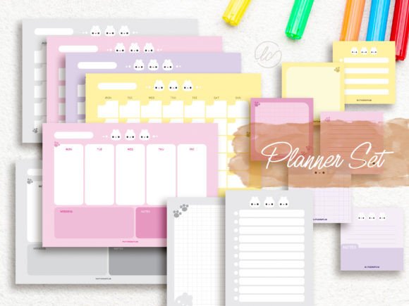 Cute Frog Planner Set Digital Download Graphic by Little Craftlab ...