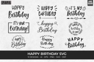9 Happy Birthday Svg Bundle Graphic by qidsign project · Creative Fabrica