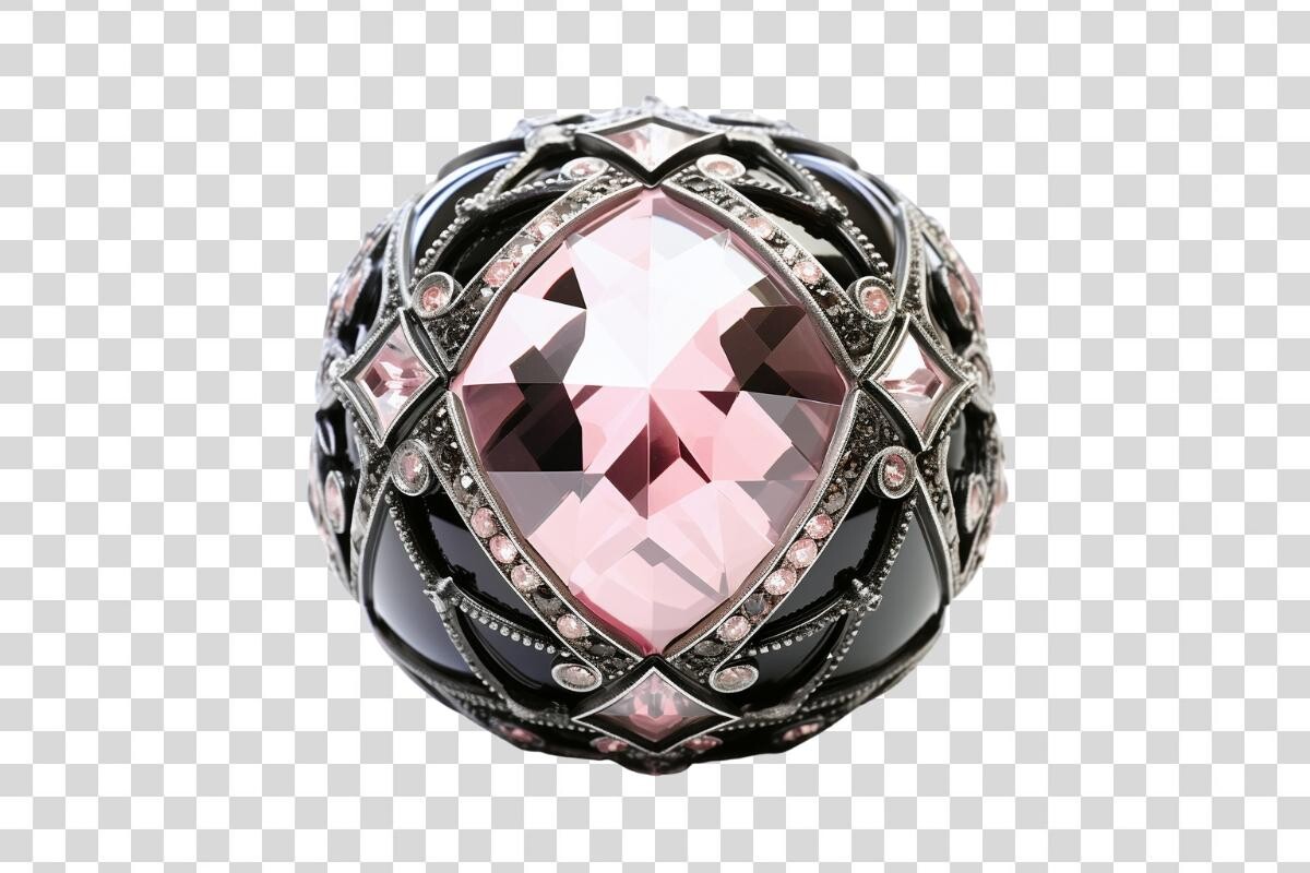 Pink and Black Gem Orb 3 Isolated Graphic by Whimsy Girl · Creative Fabrica
