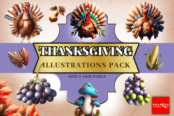 Thanksgiving Illustrations Pack Graphic by shandra store · Creative Fabrica