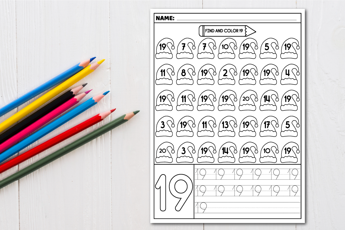 Number Recognition | Number Tracing Graphic by MOF92 · Creative Fabrica