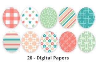Coral and Mint Digital Paper Graphic by Lemon Paper Lab · Creative Fabrica